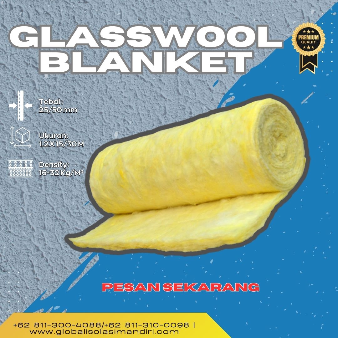 Glasswool Roll Density 16 Tebal 50mm Murah